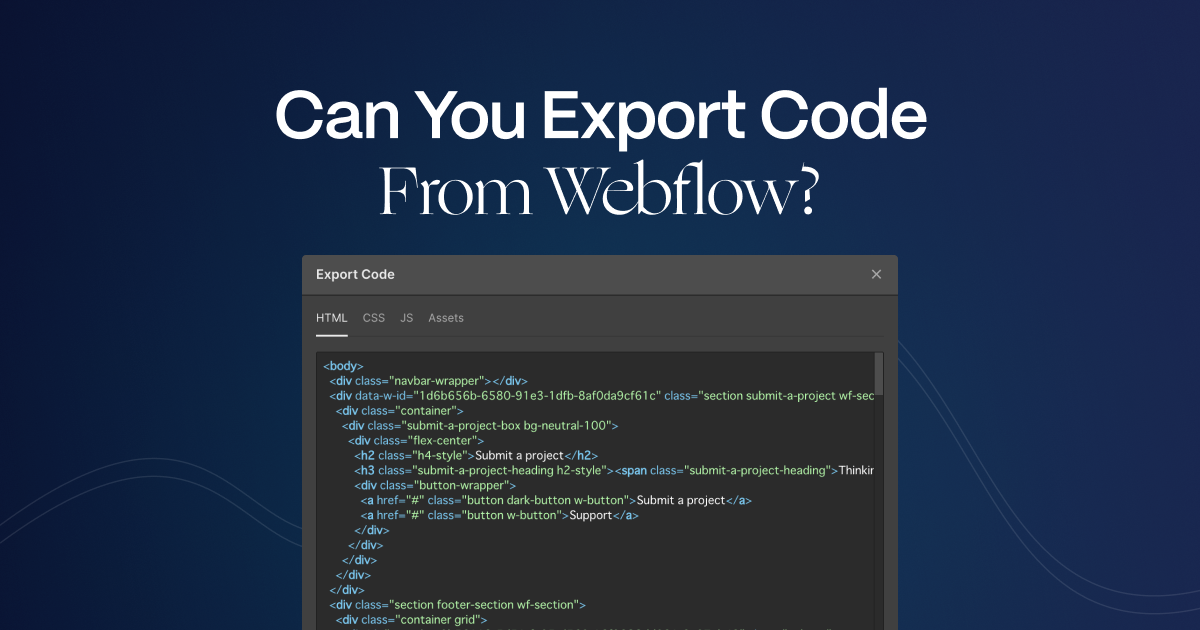 Can You Export Code From Webflow Flow Ninja